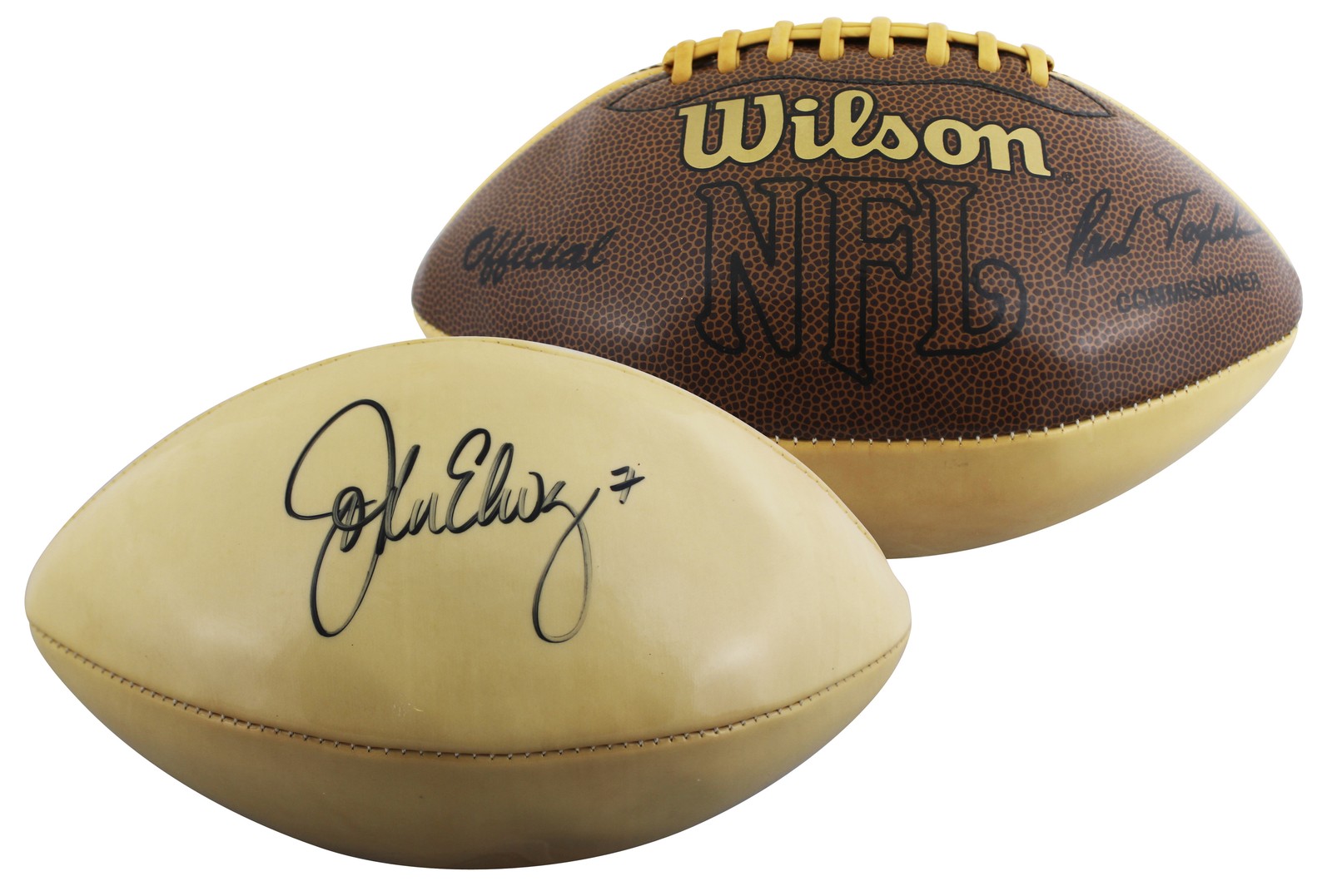 Broncos John Elway Signed Wilson Official White Panel Nfl Football BAS ...