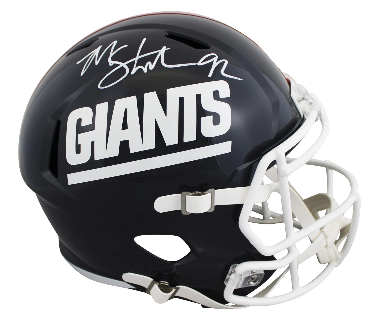 Giants Michael Strahan Signed 1981-99 TB Full Size Speed Rep Helmet BAS ...