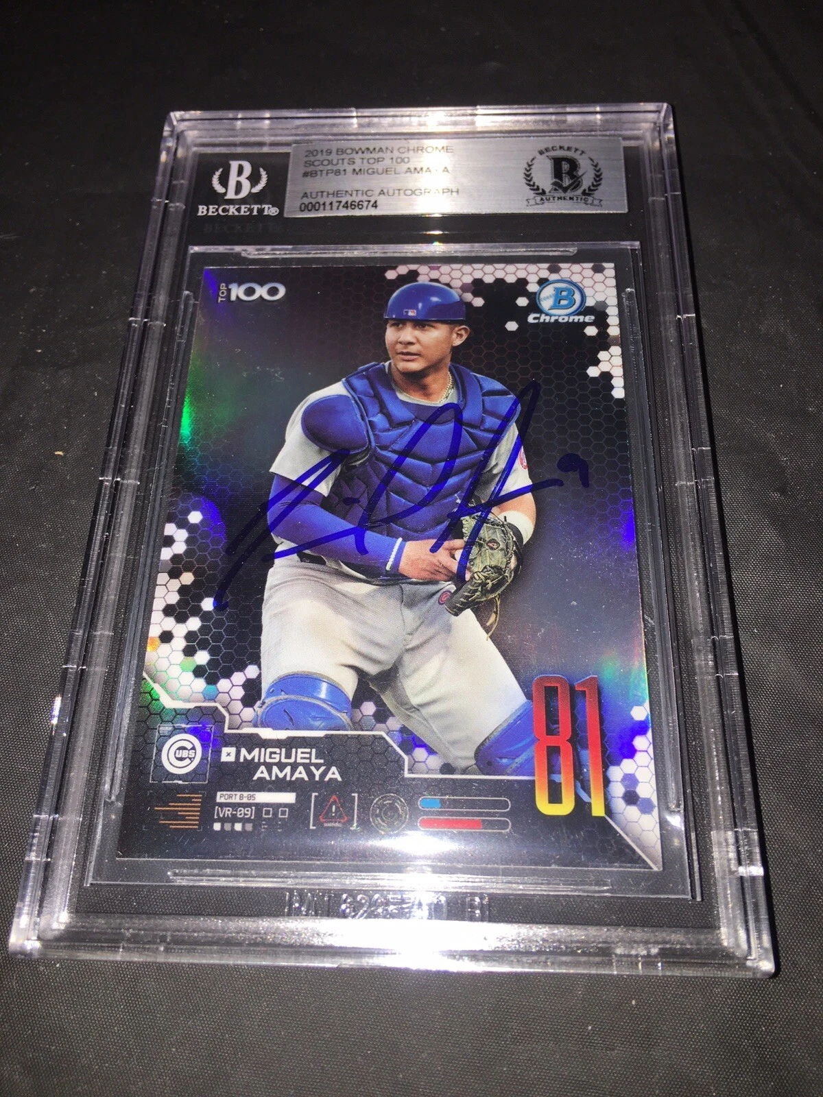 Miguel Amaya Signed 2019 Bowman Chrome Baseball Card Chicago Cubs ...
