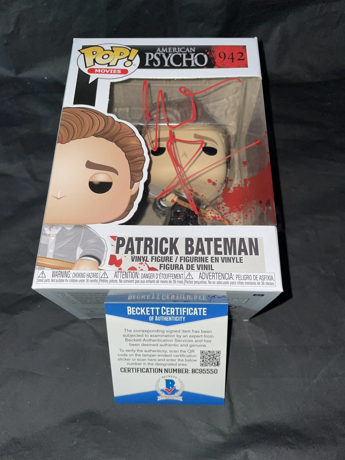 Christian Bale Signed Official Patrick Bateman Funko Pop Vinyl Figure ...