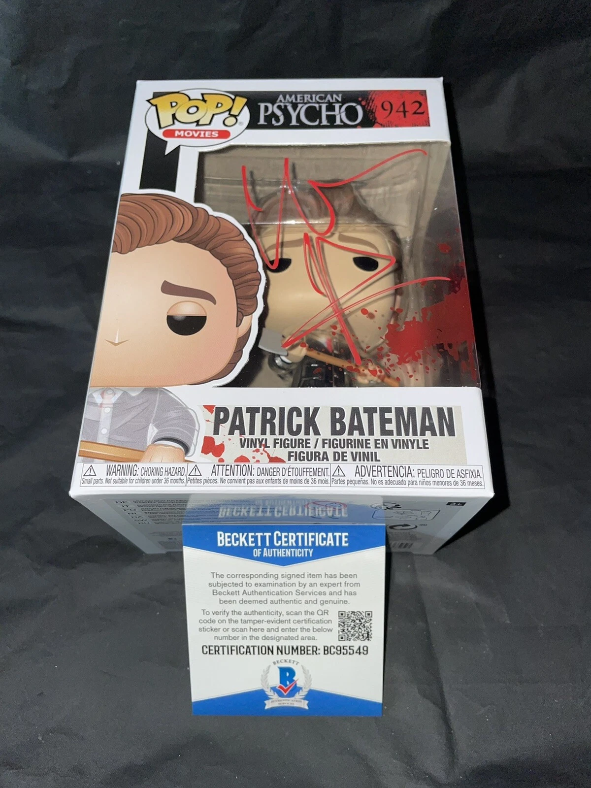 Christian Bale Signed Official Patrick Bateman Funko Pop Vinyl Figure ...
