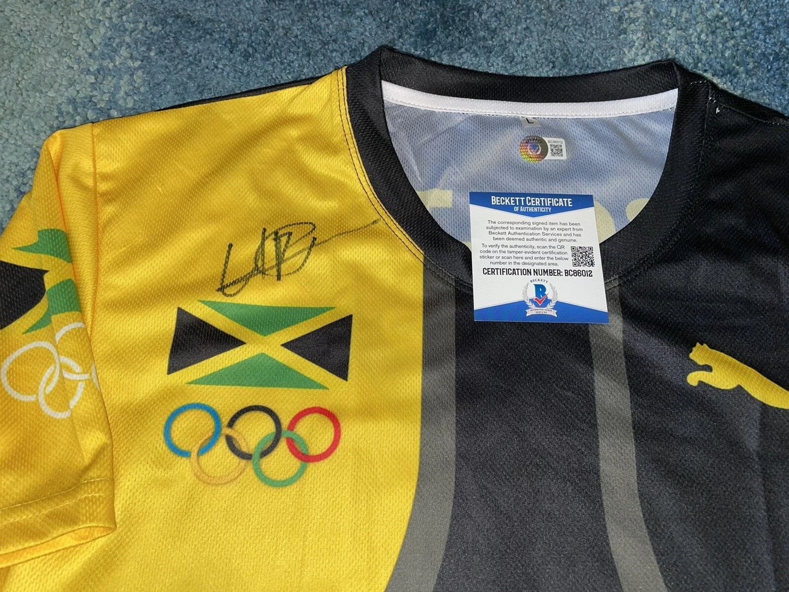 Usain Bolt Signed Puma Rio Olympics Jersey Gold Medal 8x Jamaica ...