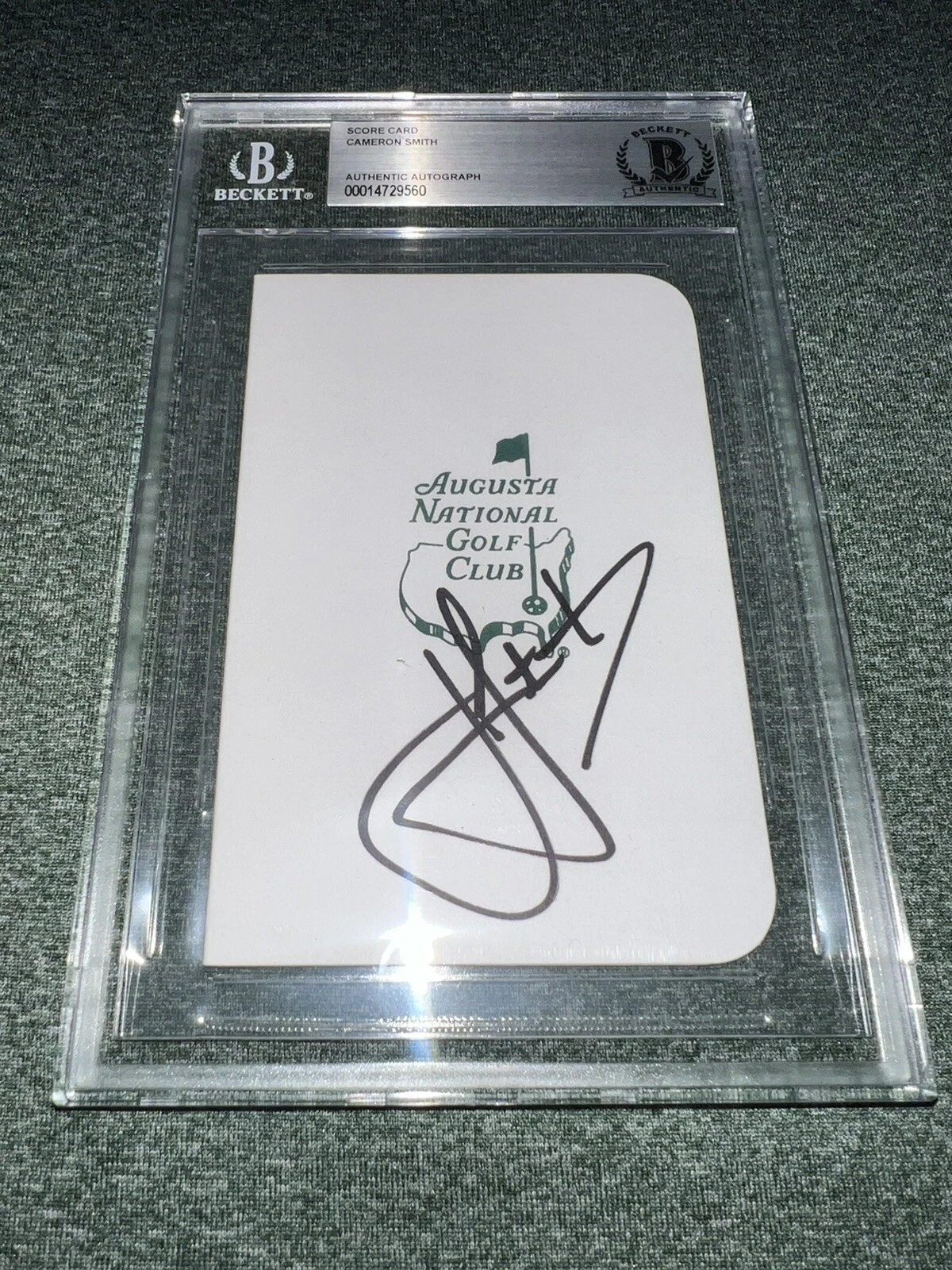Cameron Smith Signed Masters Scorecard Superstar LIV Tour Beckett Slab ...