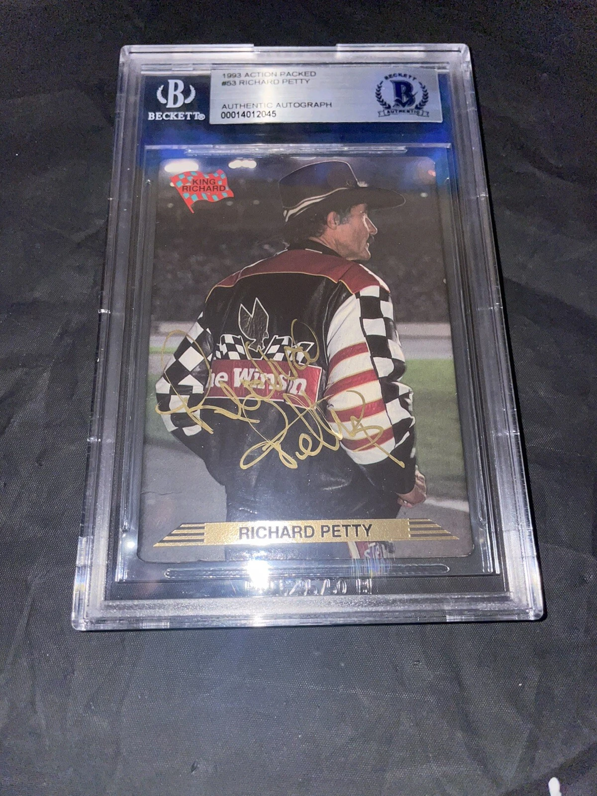 Richard Petty Signed 1993 Action Packed #53 NASCAR Beckett Slab ...