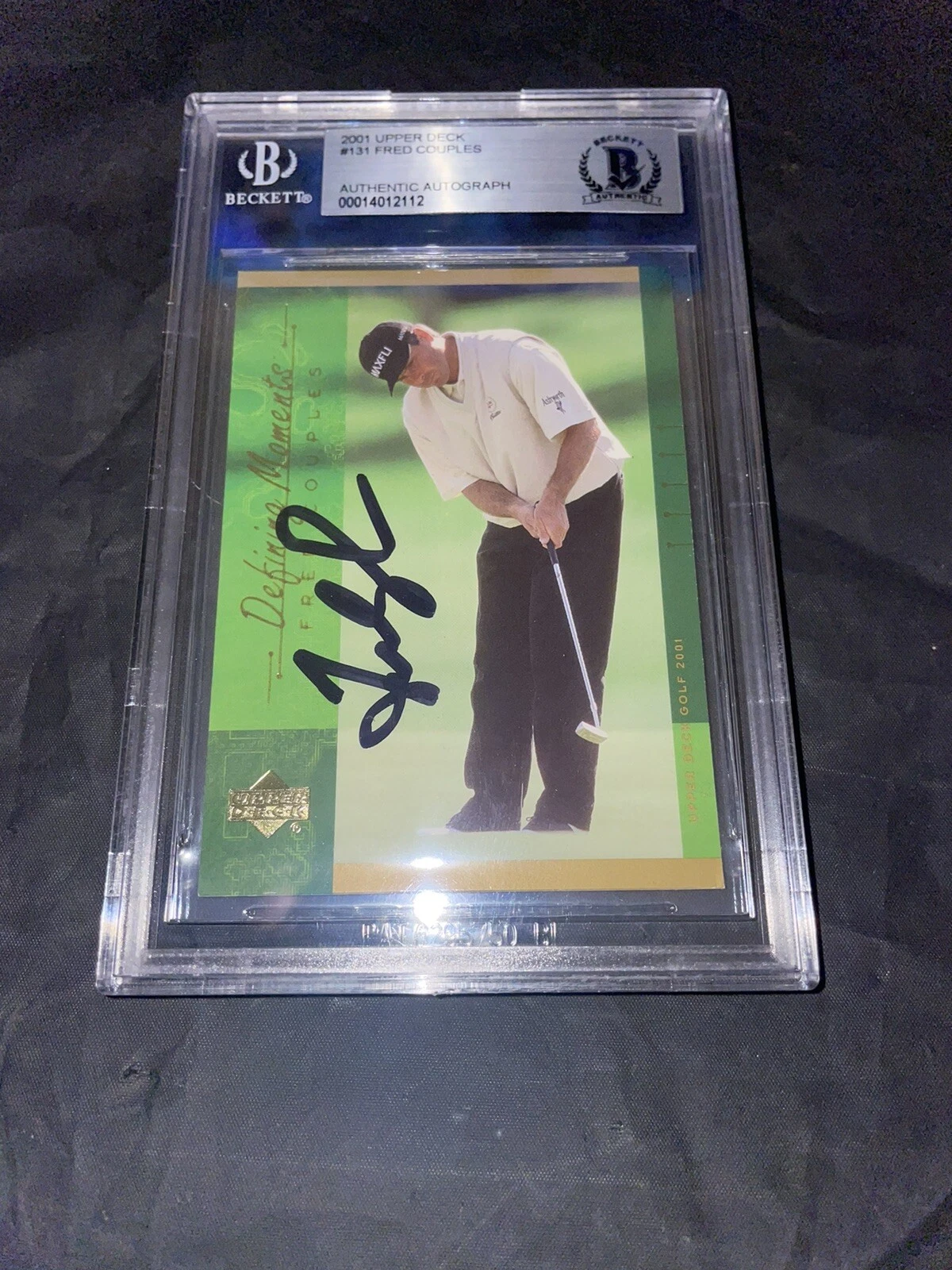 Fred Couples Signed 2001 Upper Deck Defining Moments Card Beckett Slab ...