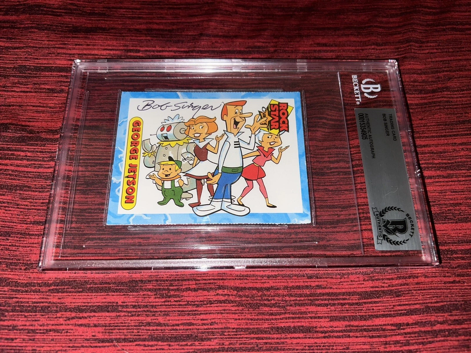 Bob Singer Signed Official Rock Star Card “George Jetson” Beckett Slab ...