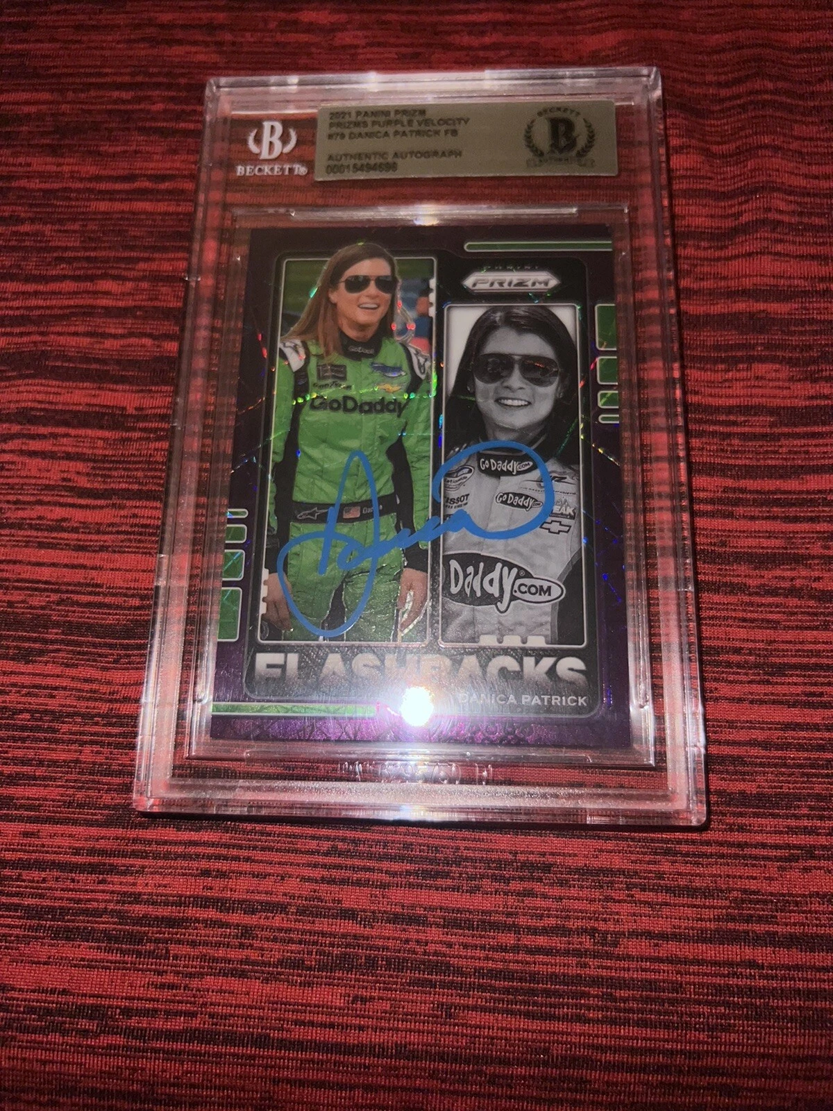 Danica Patrick Signed 2021 Panini Prizm Purple Velocity Card NASCAR ...