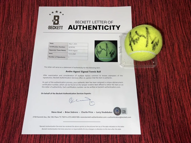 Andre Agassi Signed Wilson Tennis Ball 8x Major Champion Legend Beckett Loa 3 Autographia
