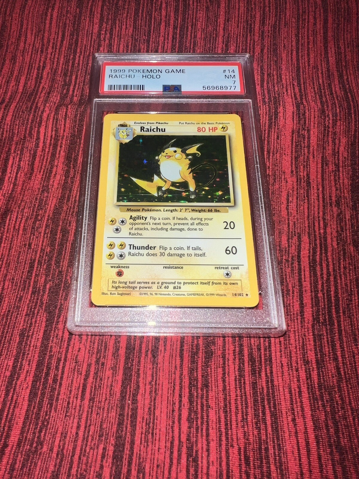 Pokémon 1999 Raichu Holo #14 PSA NM 7 | Autographia