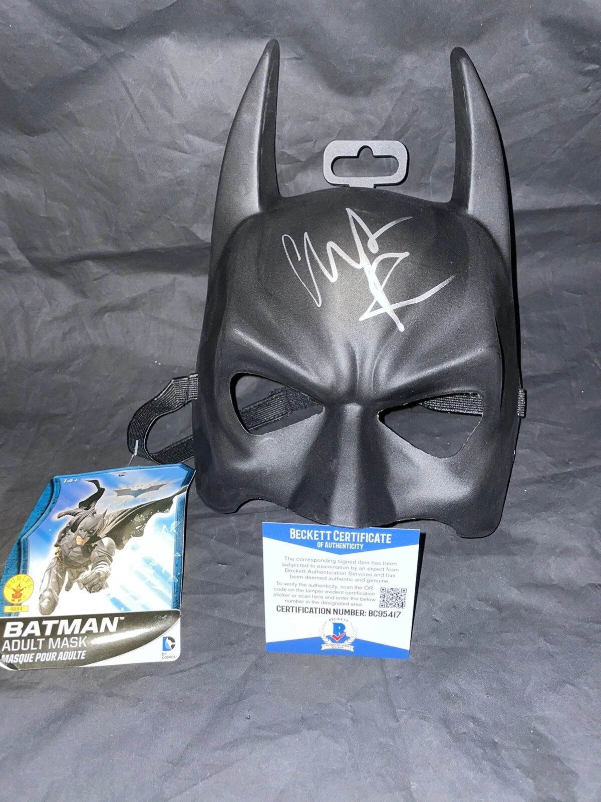 Christian Bale Signed Full Size Batman Mask Cowl The Dark Knight ...