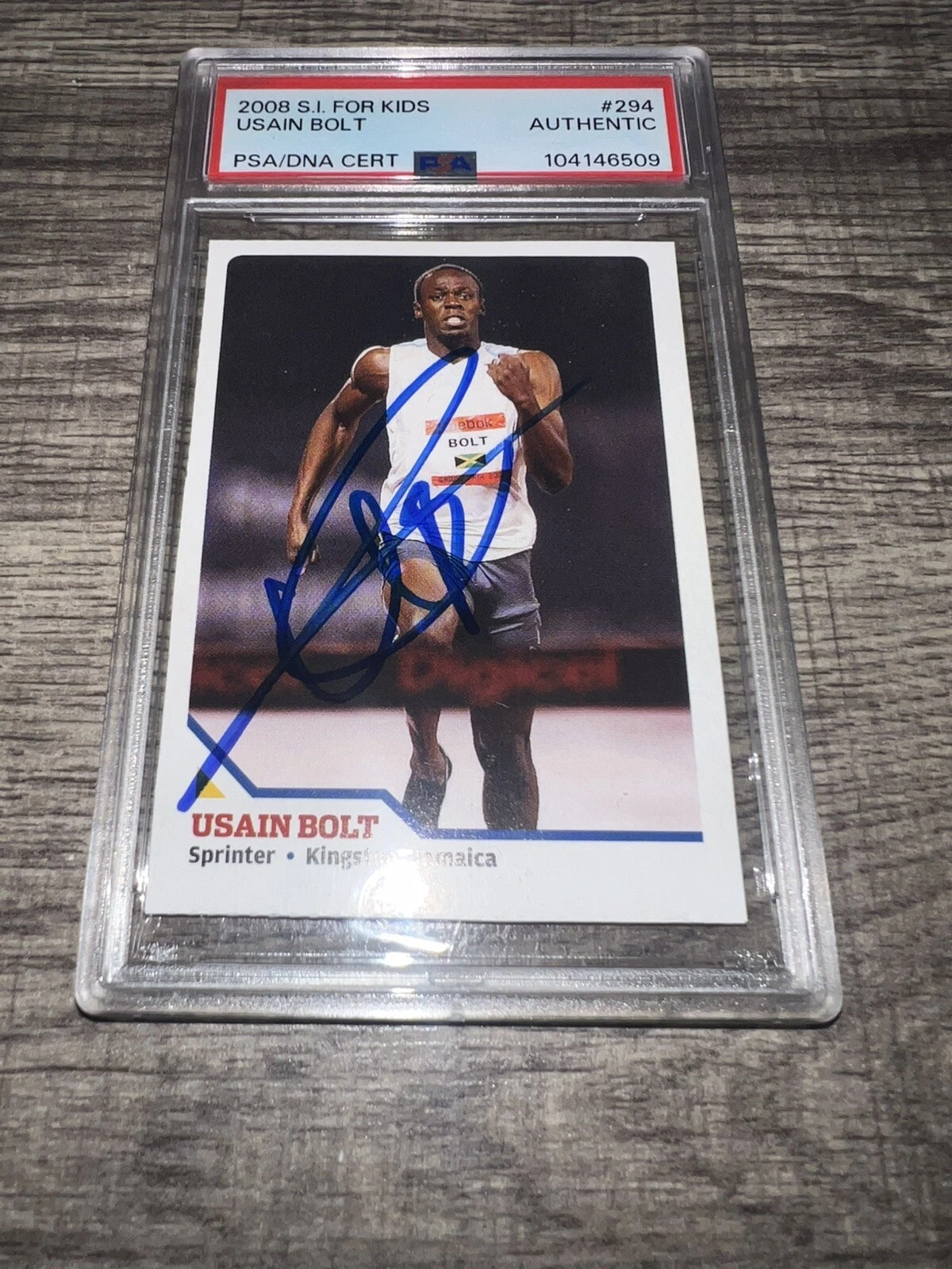 Usain Bolt Signed 2008 SI For Kids Trading Card #294 Rookie Legend PSA ...
