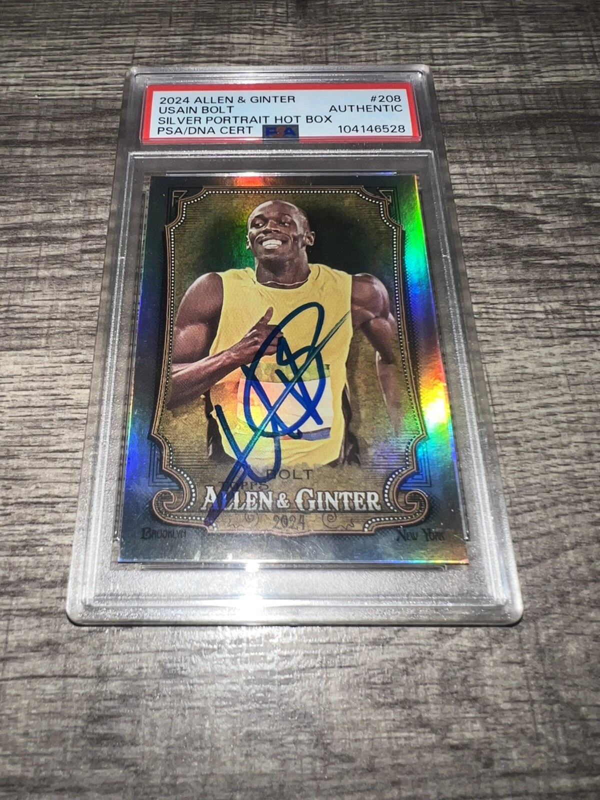 Usain Bolt Signed 2024 Allen & Ginter Trading Card Silver Portrait Hot ...