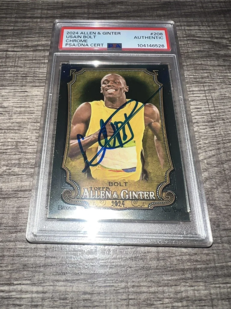 Usain Bolt Signed 2024 Allen & Ginter Chrome Trading Card #208 Gold ...