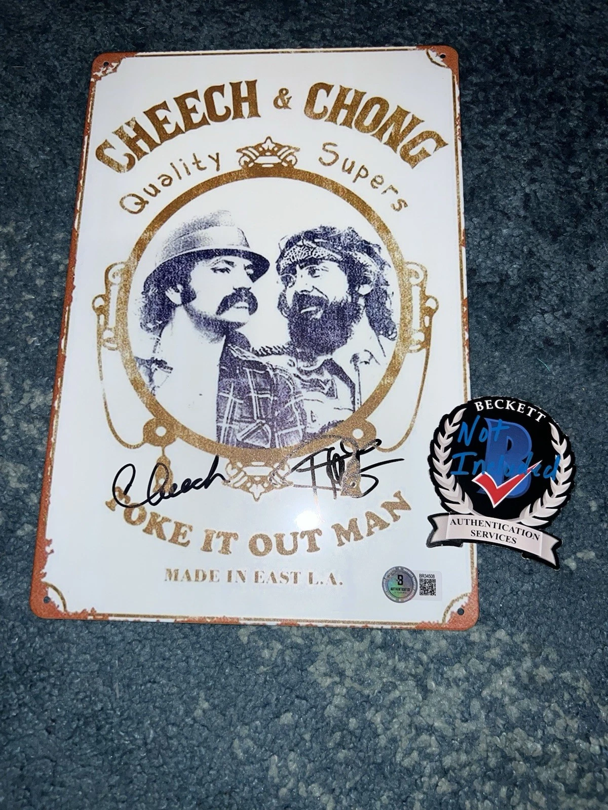 Tommy Chong & Cheech Marin Signed Toke It Out Man Sign Cheech & Chong ...