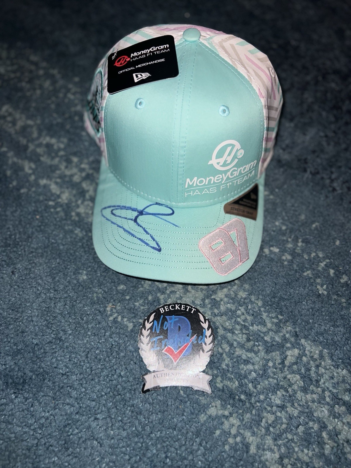 Ollie Oliver Bearman Signed Haas Racing Hat #87 F1 2025 Rookie Beckett ...