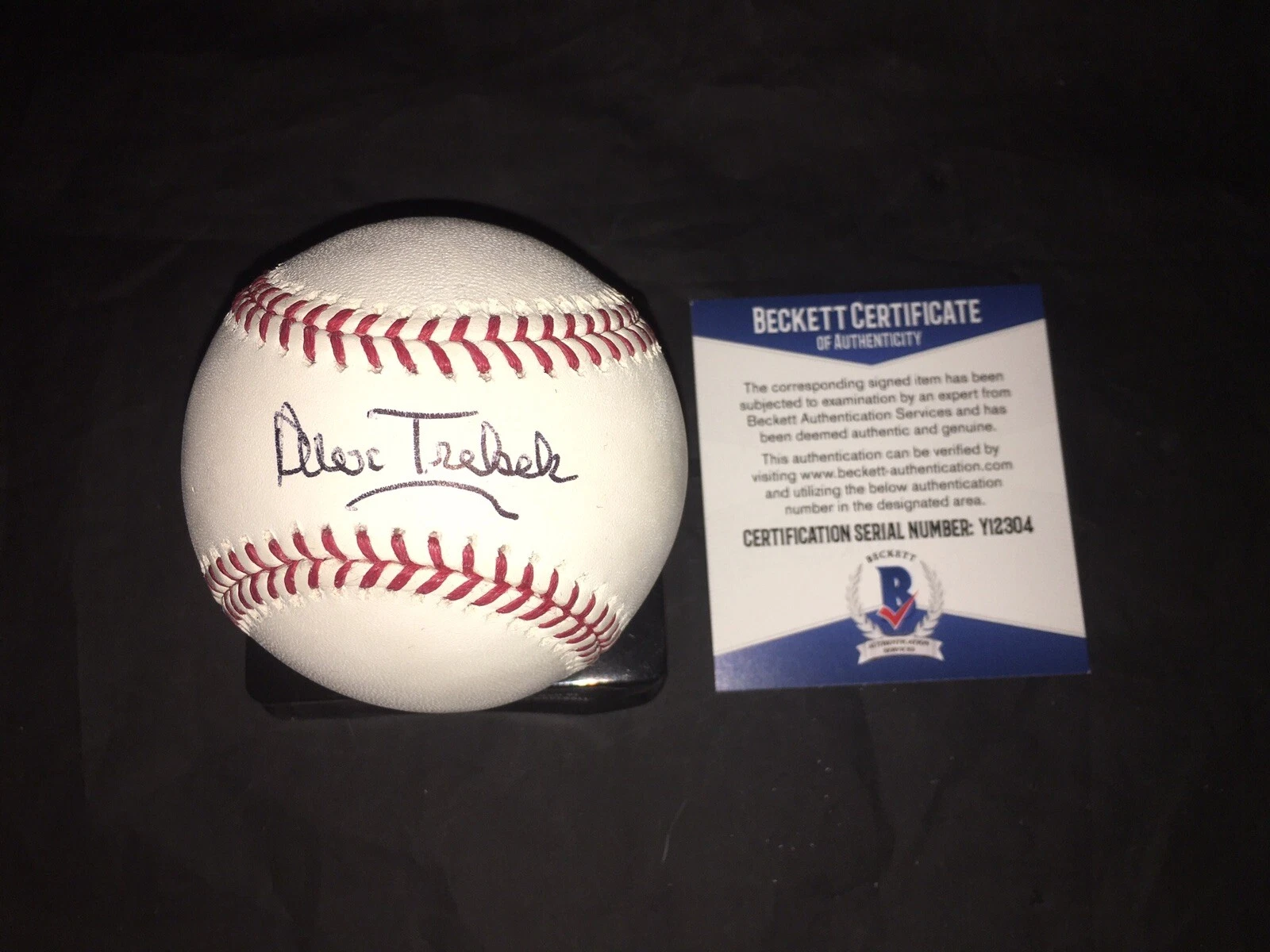Alex Trebek Signed Major League Baseball Jeopardy Hollywood Legend ...