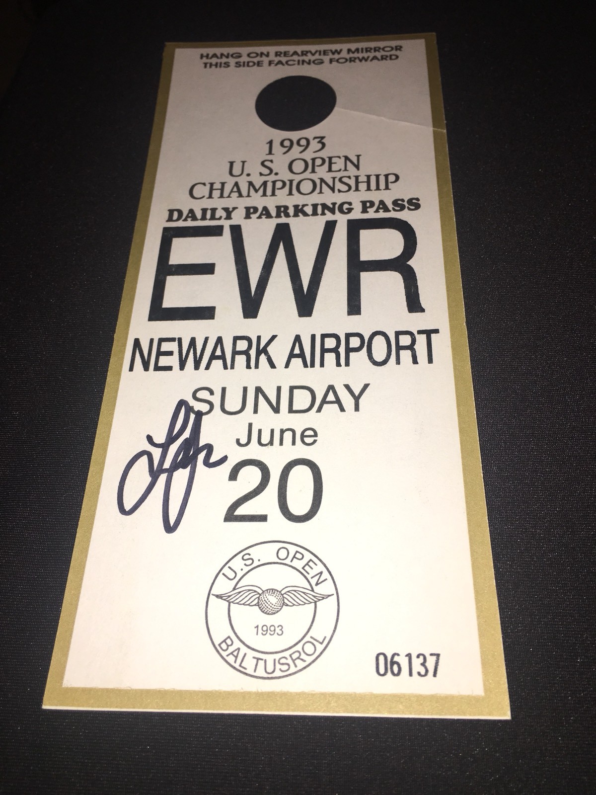 Lee Janzen Signed Official 1993 Official US Open Parking Pass Winner ...