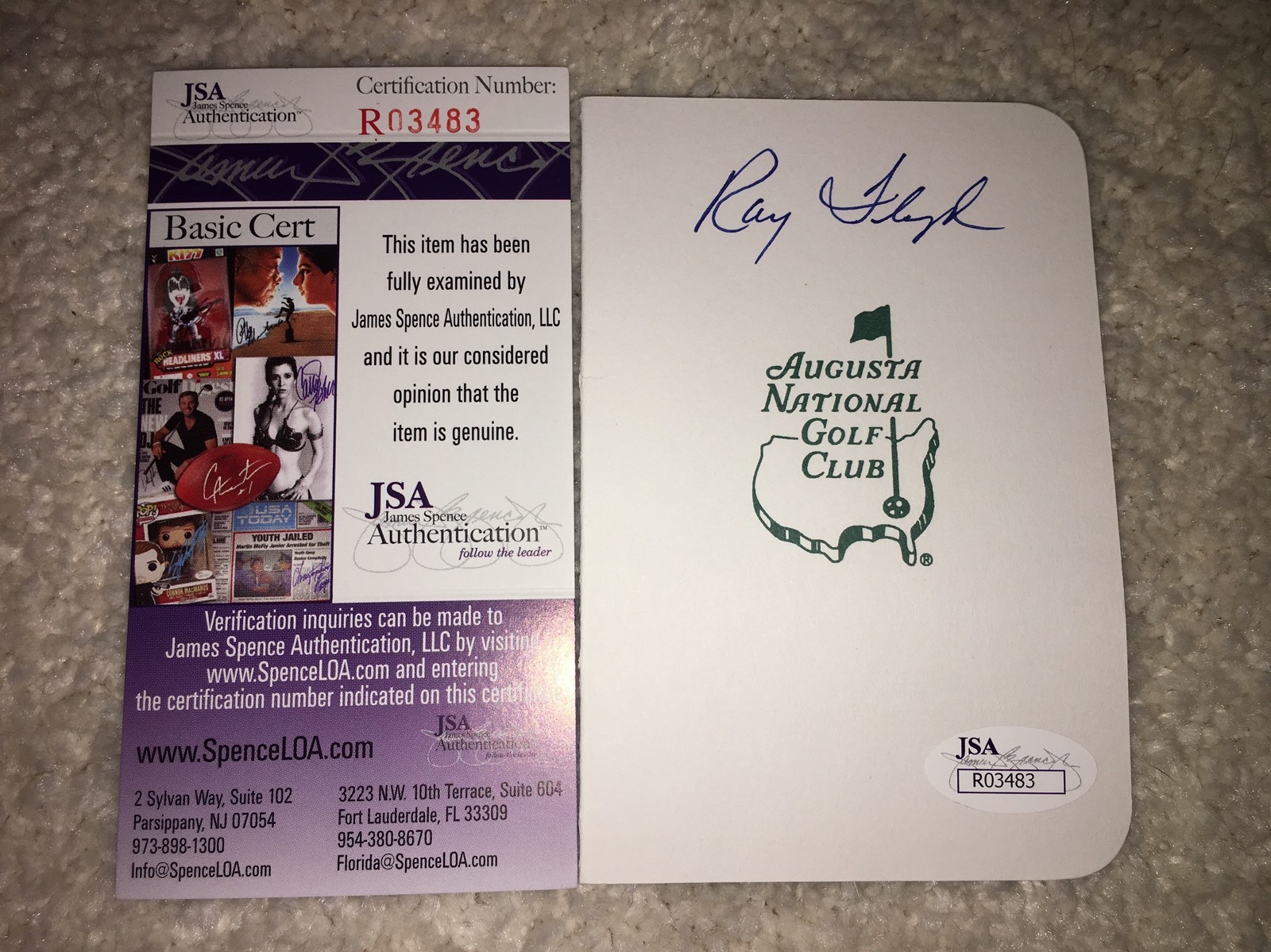 Ray Floyd Signed/Auto Official Masters Scorecard 1976 Champion JSA ...