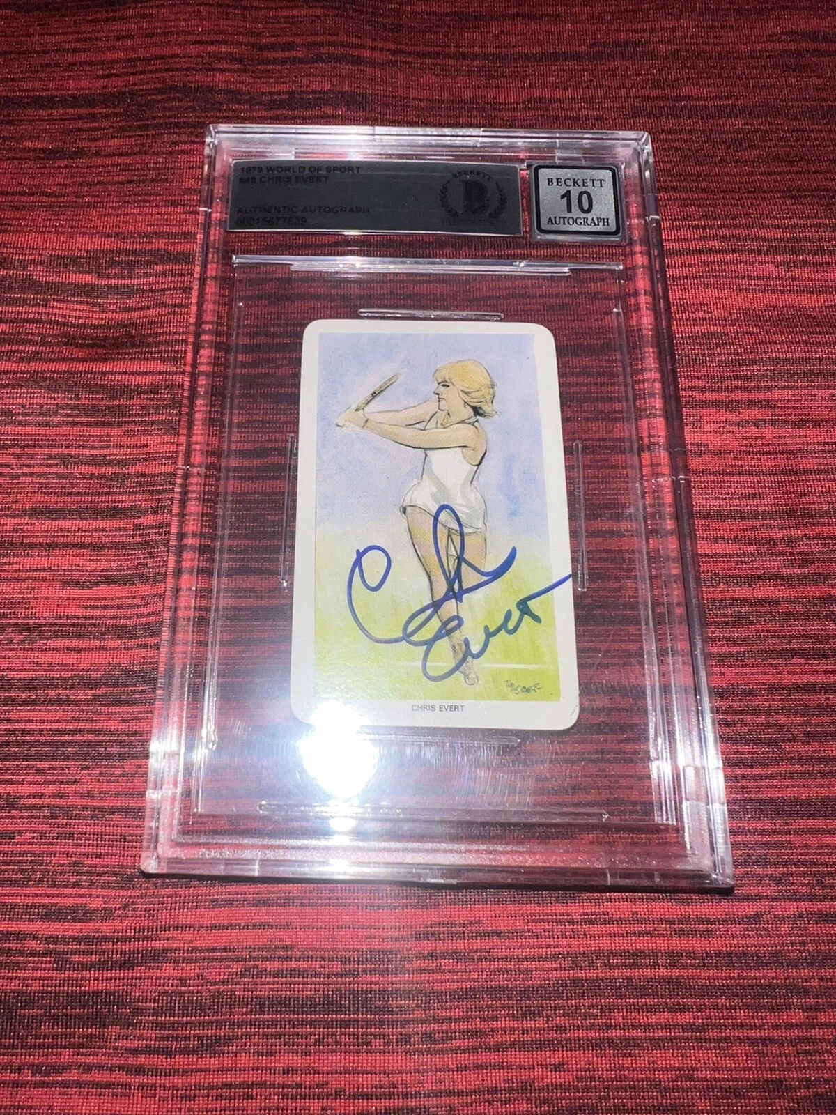 Chris Evert Signed 1979 World Of Sport Trading Card Beckett 10 Auto ...