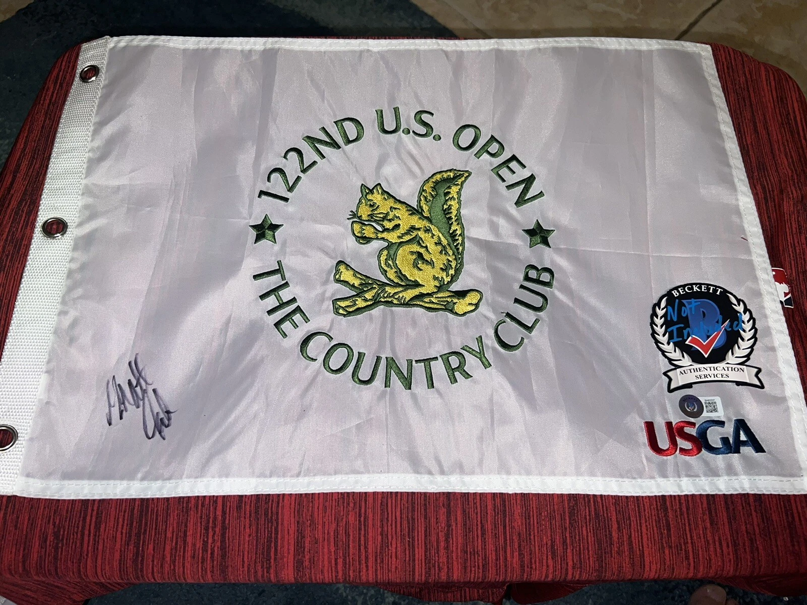 Matt Fitzpatrick Signed Official 2022 US Open Flag The Country Club ...