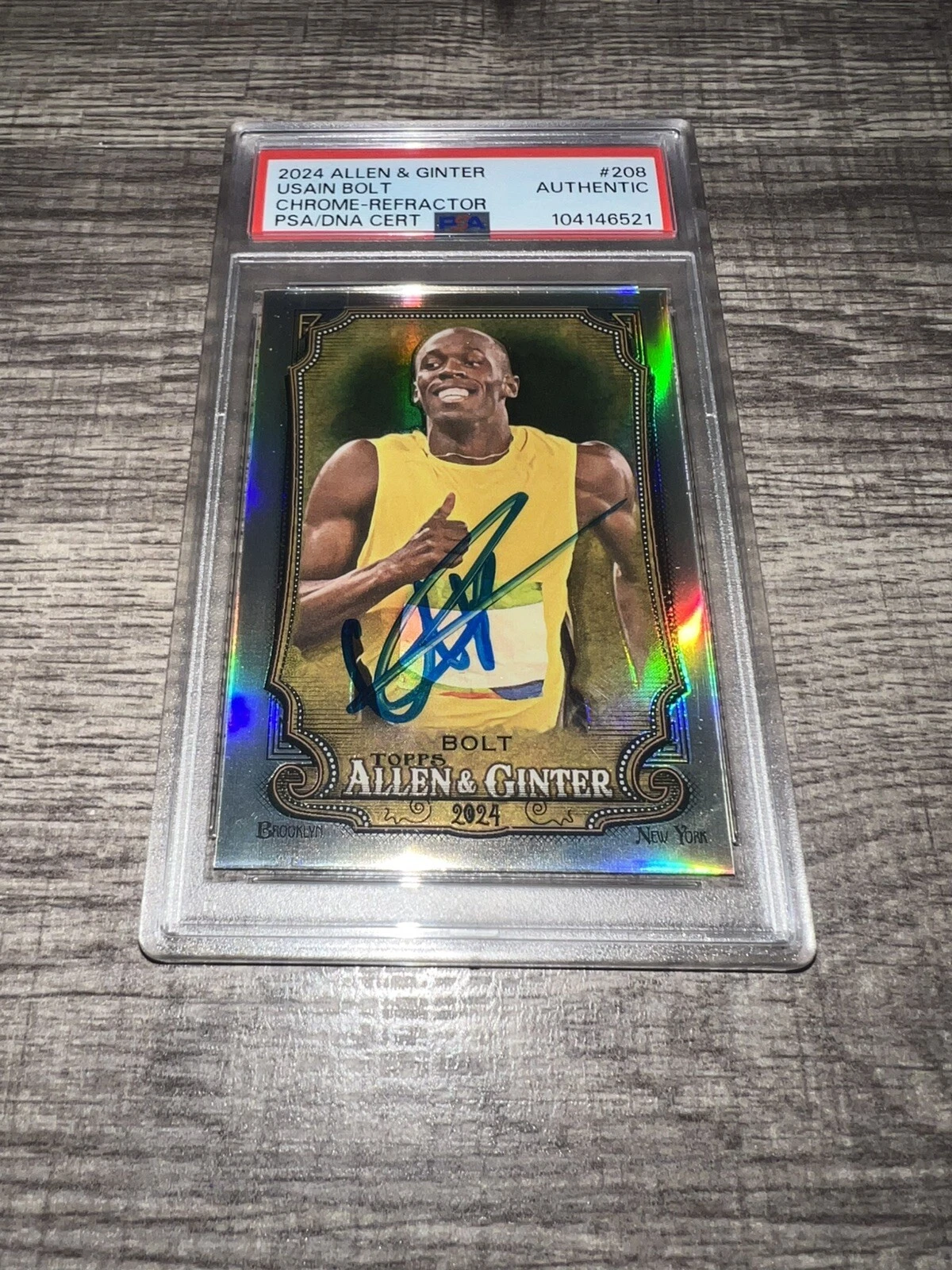 Usain Bolt Signed 2024 Allen & Ginter Trading Card #208 Chrome ...