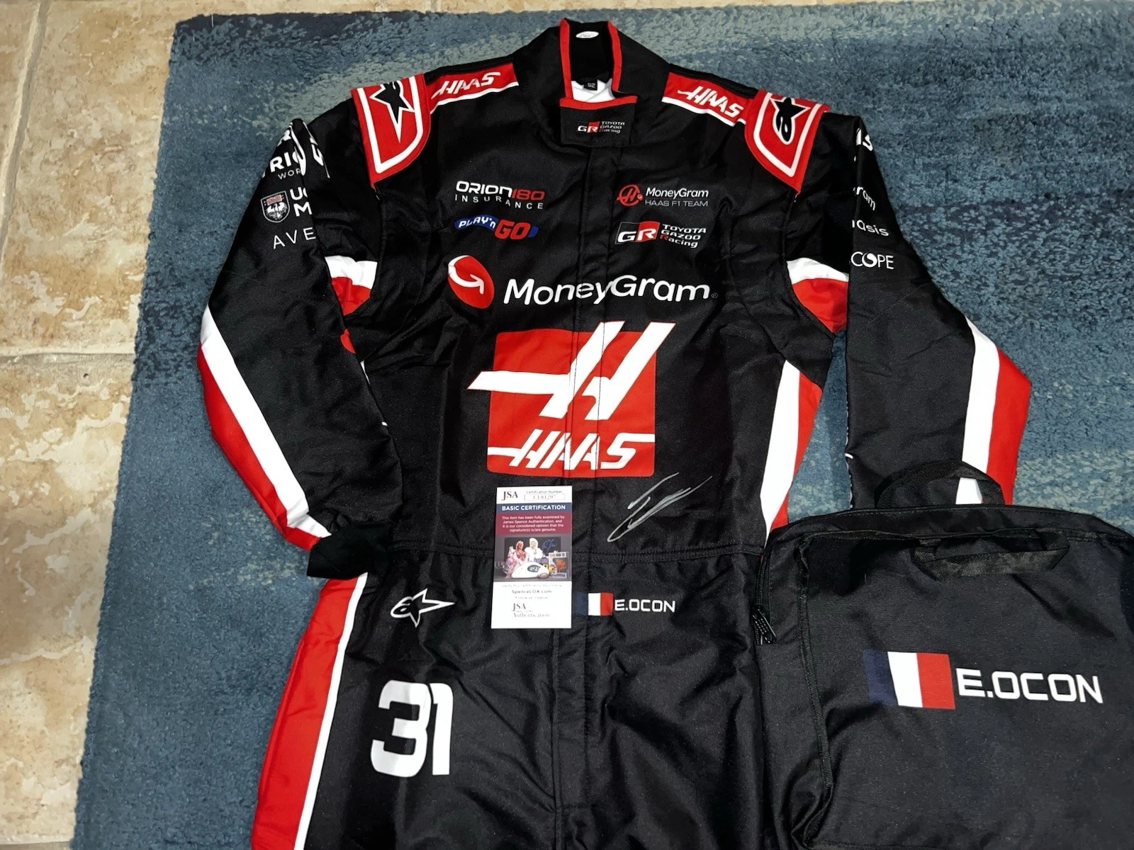 Esteban Ocon Signed Full Size Haas 2025 Season Race Suit Legend JSA ...
