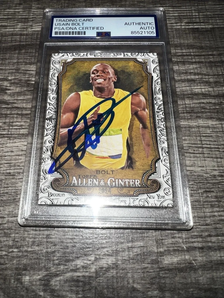 Usain Bolt Signed 2024 A&G Trading Card #208 Foil Filigree Jamaica PSA ...