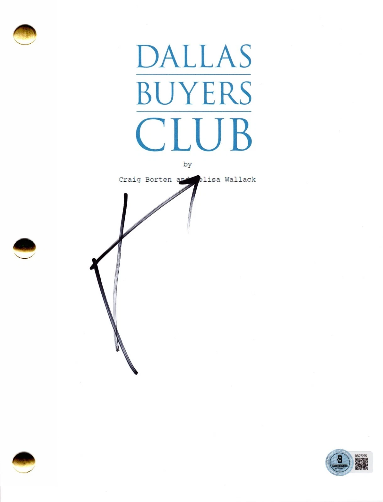 Jared Leto Signed Dallas Buyers Club Full Script Authentic Autograph ...
