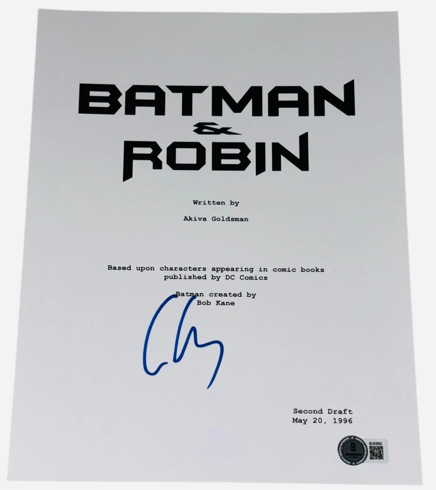 George Clooney Signed Autograph Batman & Robin Movie Script Screenplay ...