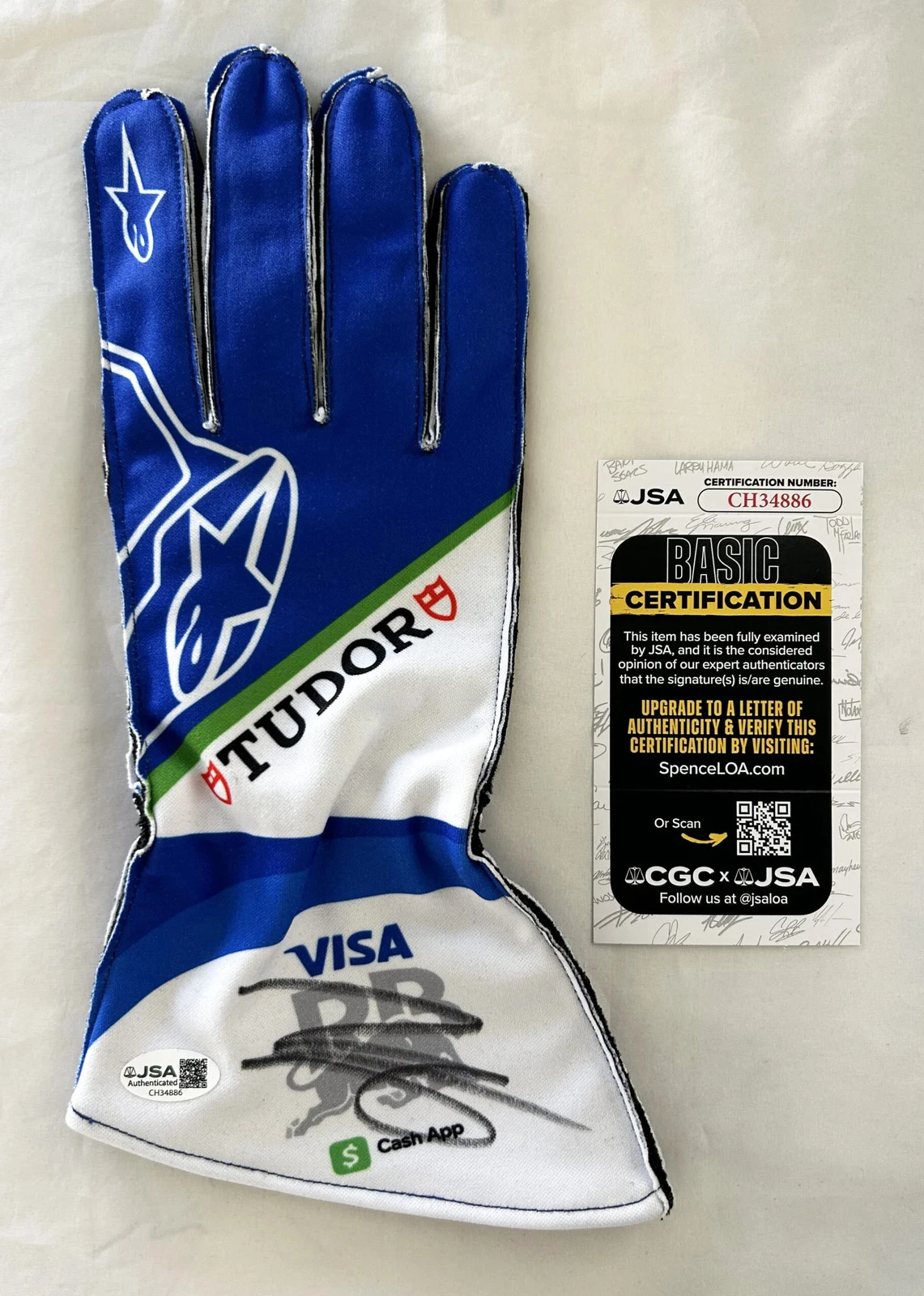 Isack Hadjar Signed Racing Glove Visa Cash App Racing Bulls F1 JSA 1 ...