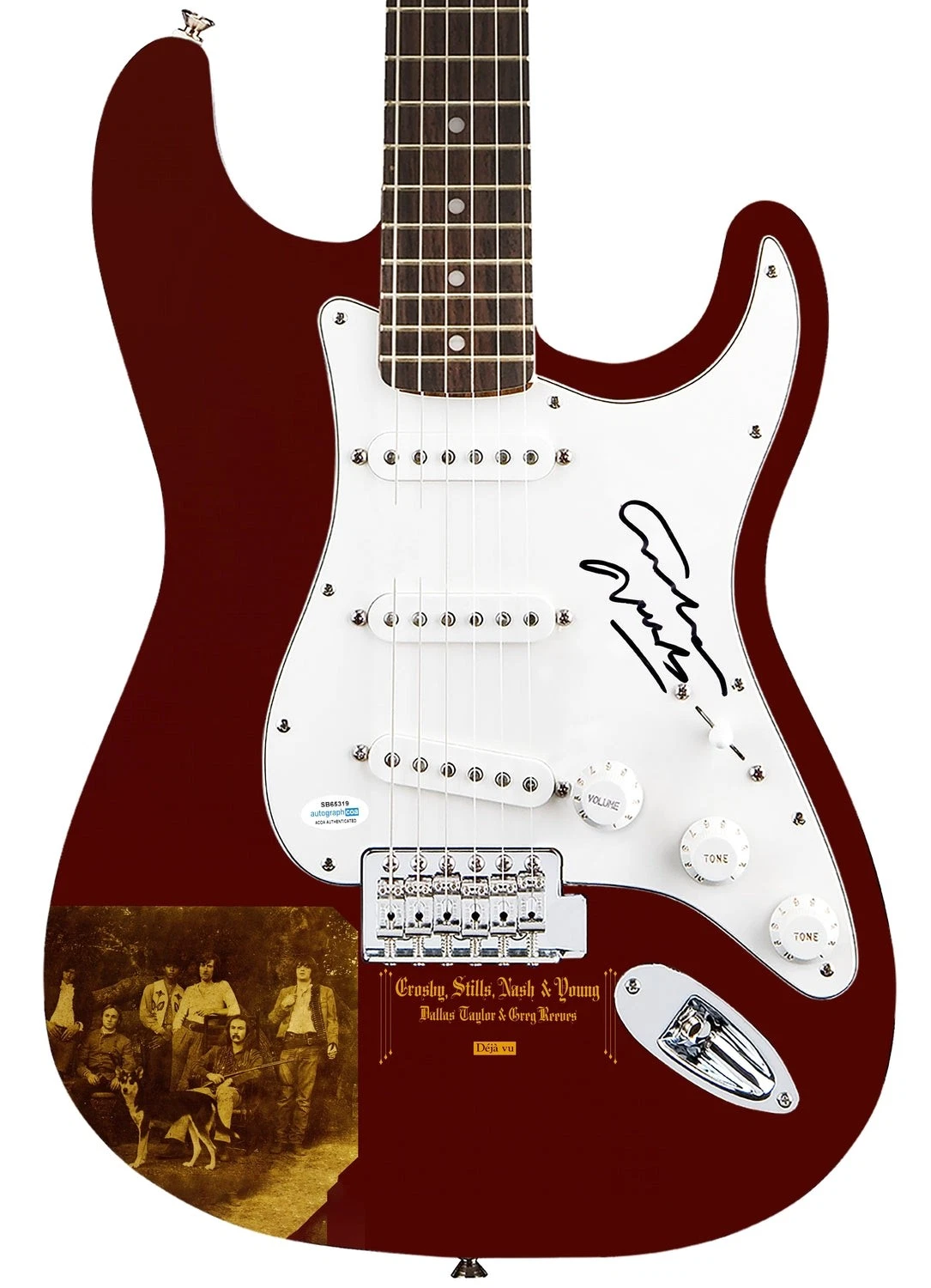 Graham Nash Crosby Stills & Nash Autographed 1/1 Custom Graphics Guitar ...