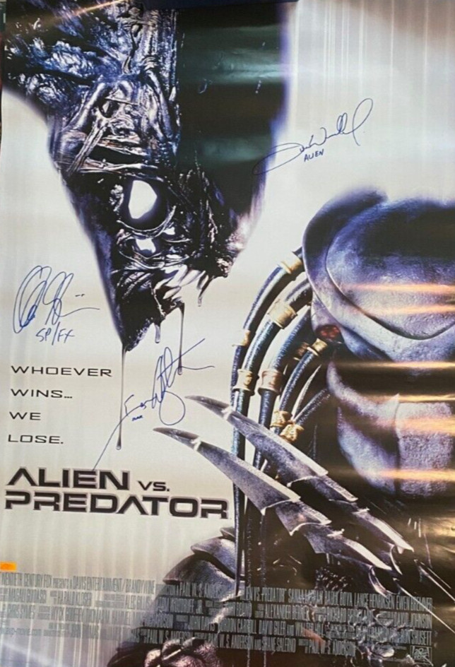 Alec Gillis Woodruff Whyte Signed Alien Predator Poster Celebrity ...