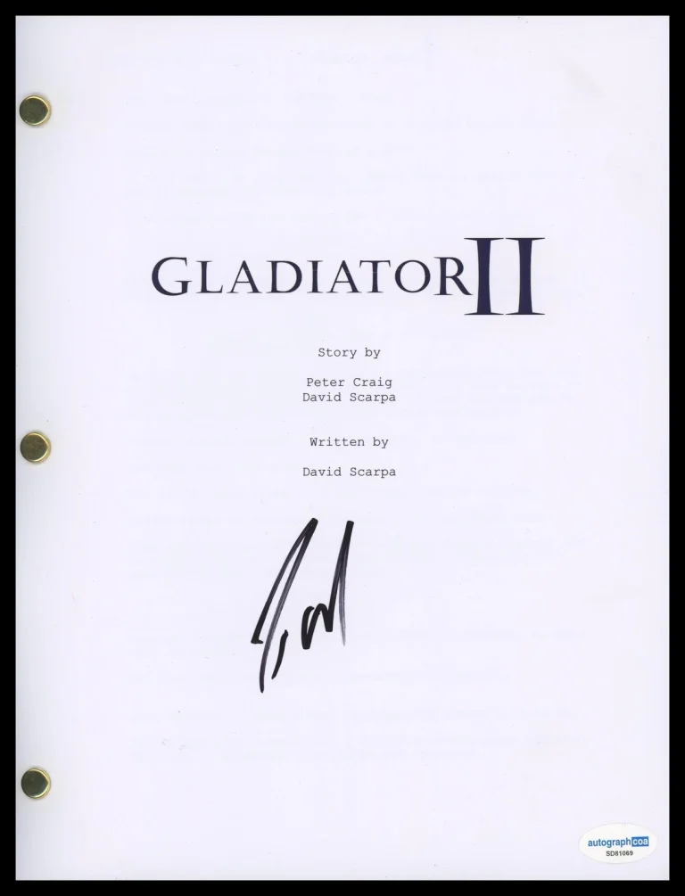 Paul Mescal "Gladiator II" AUTOGRAPH Signed 'Lucius' Full Script Screenplay ACOA | Autographia