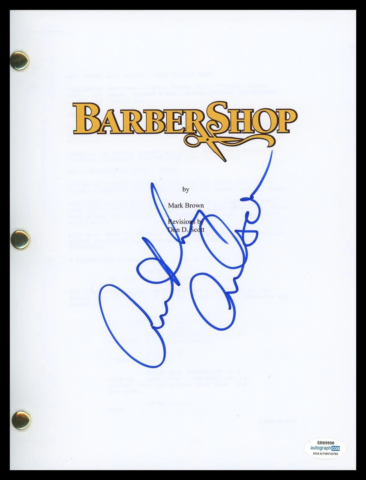 Anthony Anderson "Barbershop" AUTOGRAPH Signed Complete Script ...
