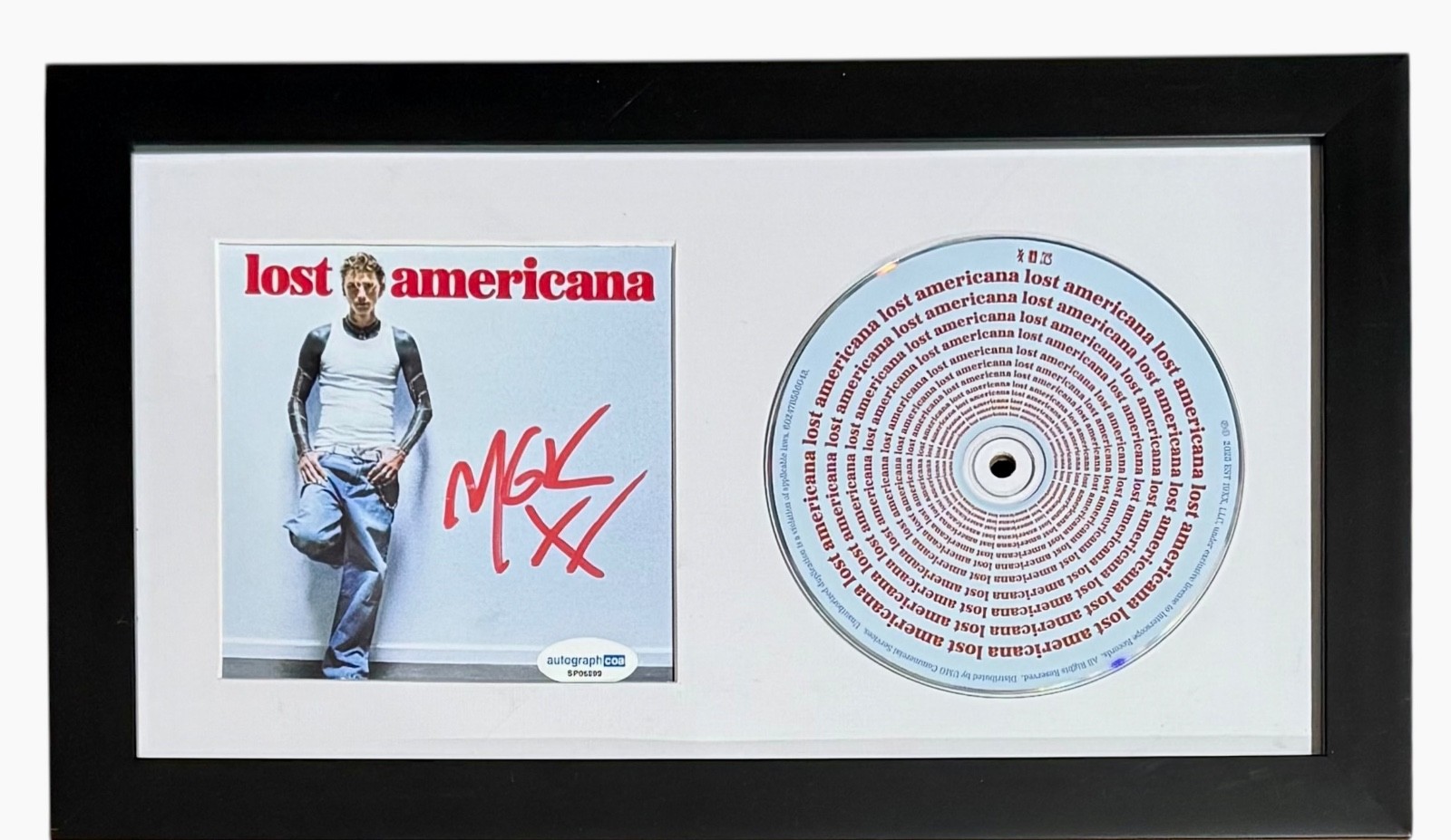 MGK Signed Autograph Lost Americana CD Framed Display Machine Gun Kelly ...