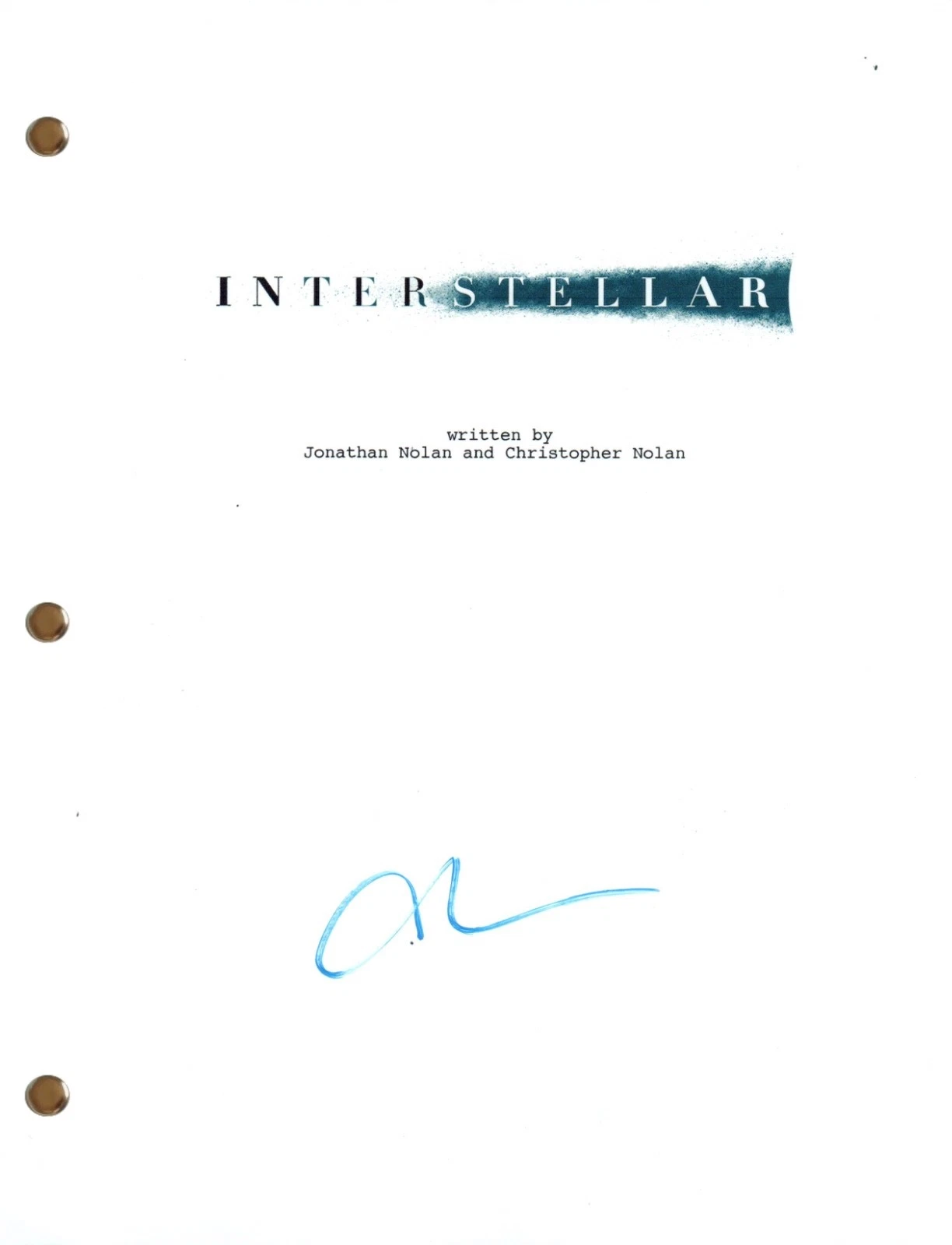 Casey Affleck Signed Autograph Interstellar Movie Script Full ...