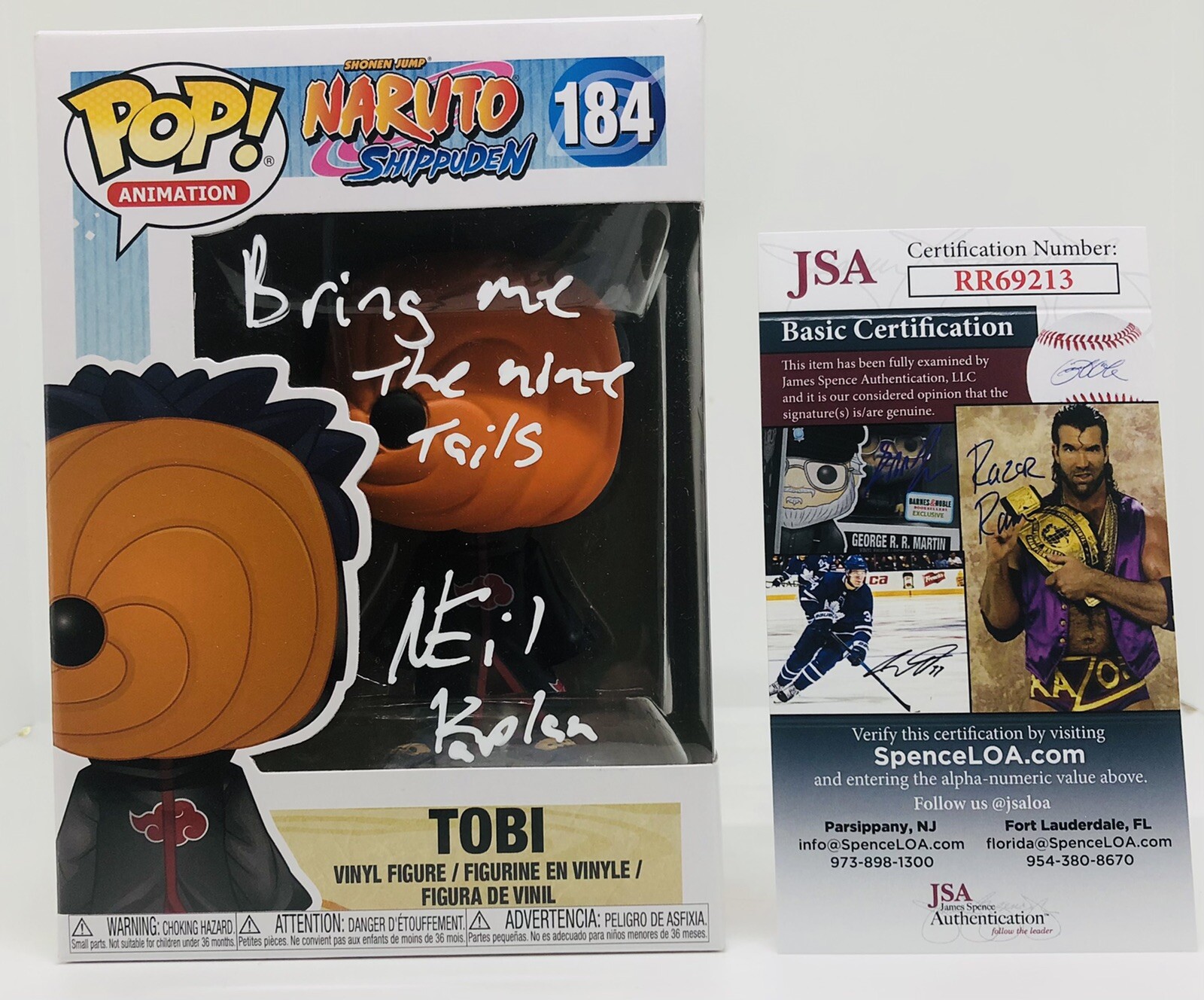NEIL KAPLAN SIGNED TOBI POP FUNKO FIGURE ANIME NARUTO SHIPPUDEN PROOF ...