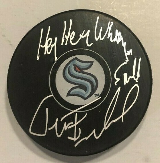 JOHN FORSLUND SIGNED SEATTLE KRAKEN HOCKEY PUCK W/ CASE COA | Autographia