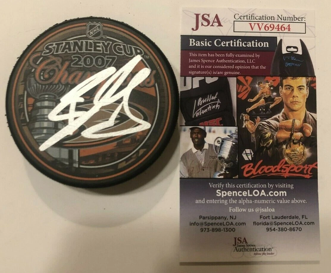 RYAN GETZLAF SIGNED ANAHEIM DUCKS 2007 STANLEY CUP HOCKEY PUCK W/ CASE ...