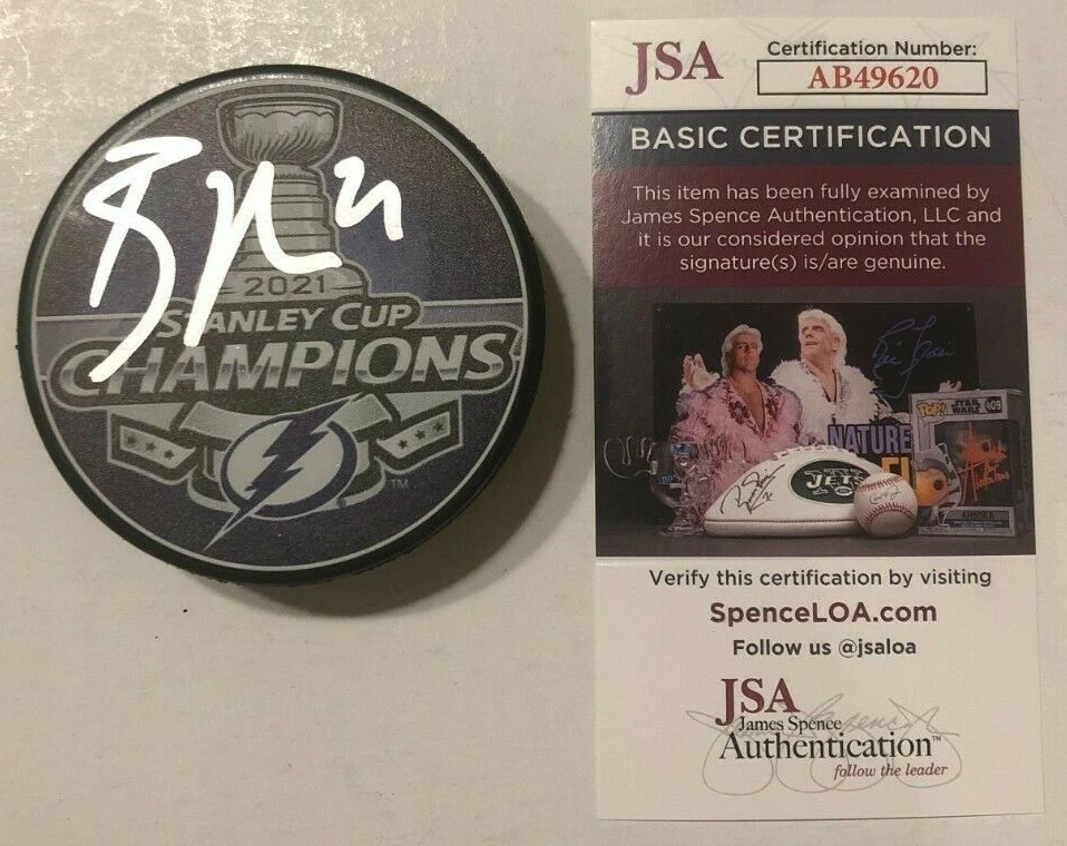 BRAYDEN POINT SIGNED 2021 STANLEY CUP PUCK W/ CASE TAMPA BAY LIGHTNING ...