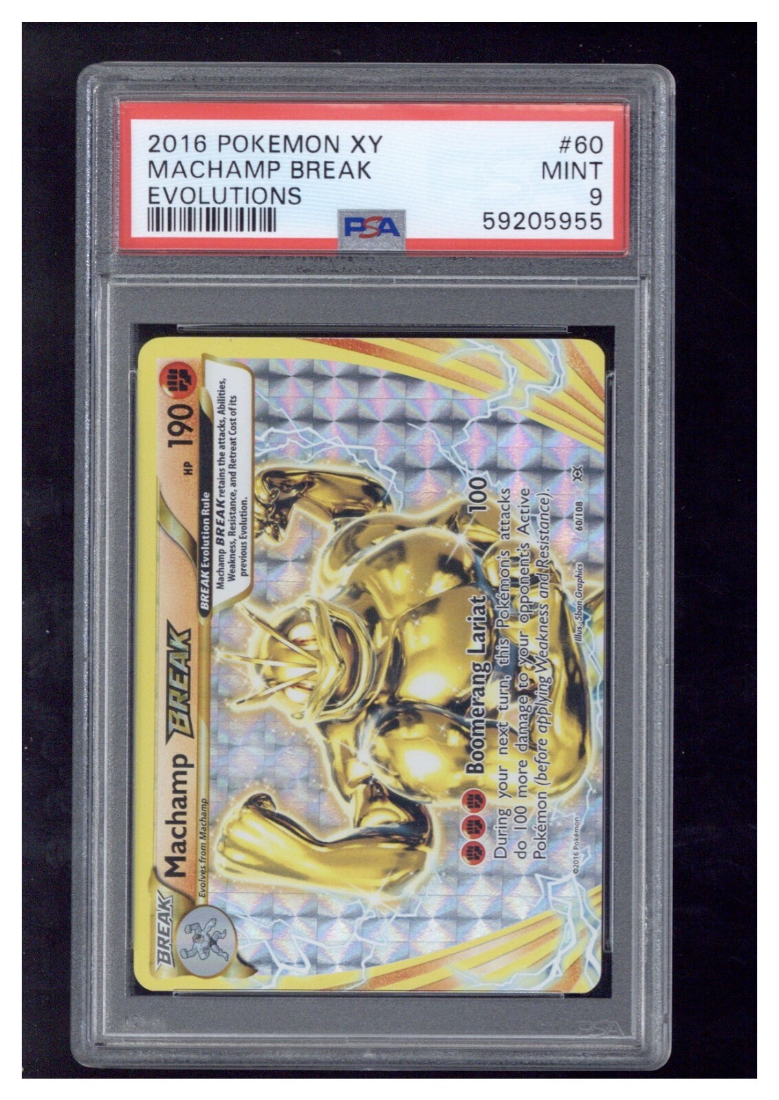 2016 Pokemon XY Evolutions 60 Machamp Break PSA 9 | Autographia