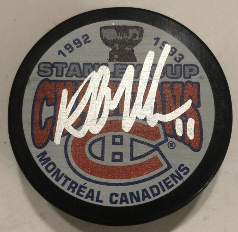 KIRK MULLER SIGNED MONTREAL CANADIENS 1993 STANLEY CUP HOCKEY PUCK W ...