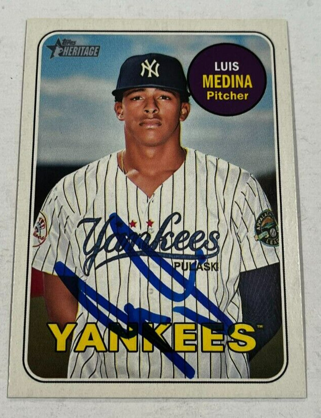 LUIS MEDINA SIGNED 2018 TOPPS HERITAGE MINOR LEAGUE BASEBALL CARD AUTO ...