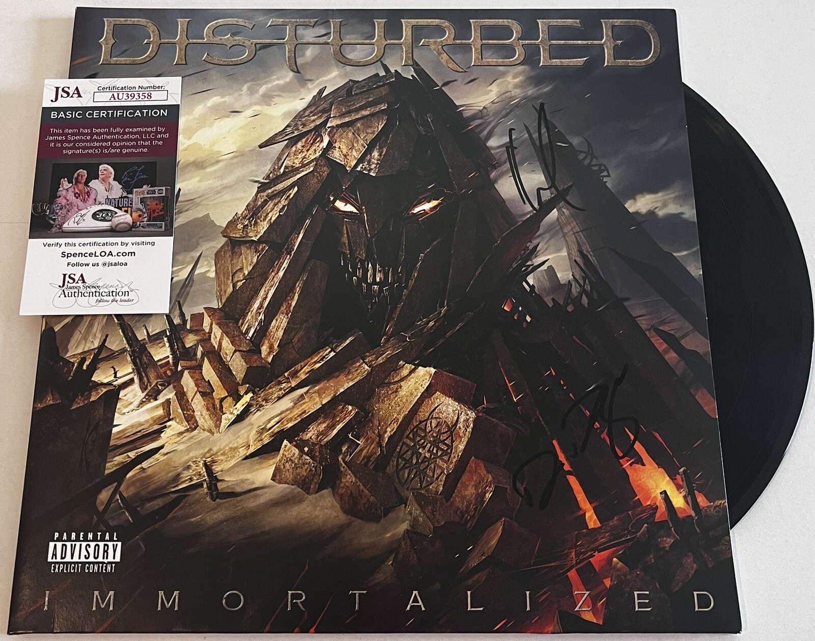 DAVID DRAIMAN DAN DONEGAN SIGNED DISTURBED IMMORTALIZED LP VINYL RECORD ...