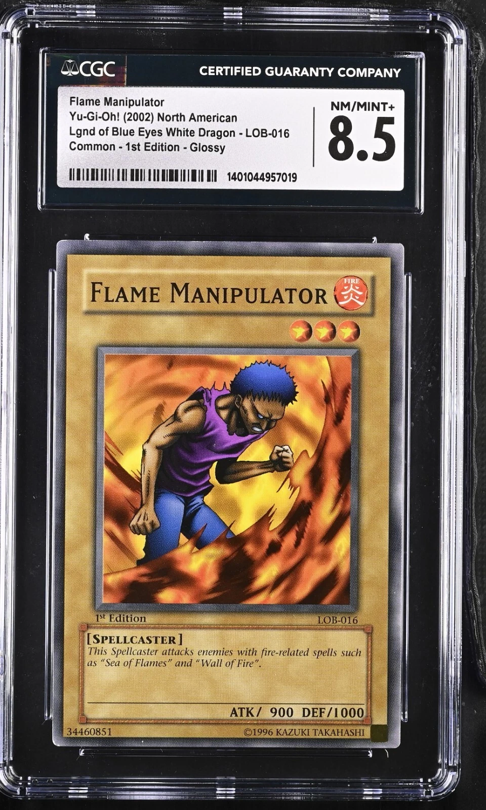 2002 Yugioh LOB 1st Edition LOB-016 Flame Manipulator CGC 8.5 | Autographia