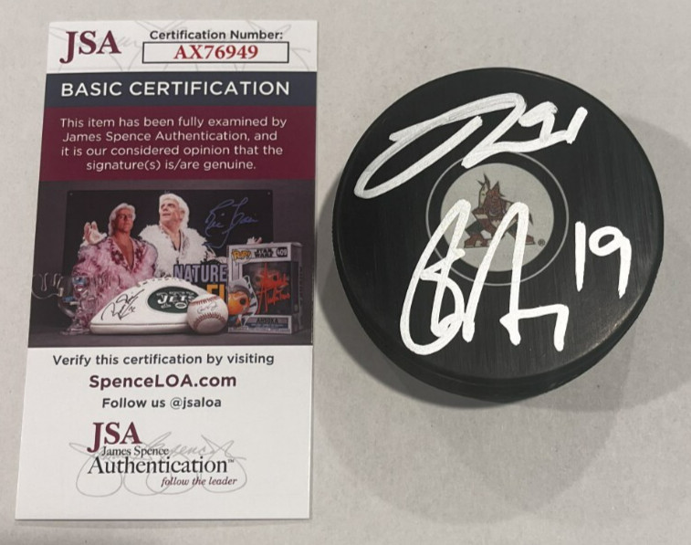 JOSH SHANE DOAN SIGNED PHOENIX ARIZONA COYOTES HOCKEY PUCK W/ CASE JSA ...