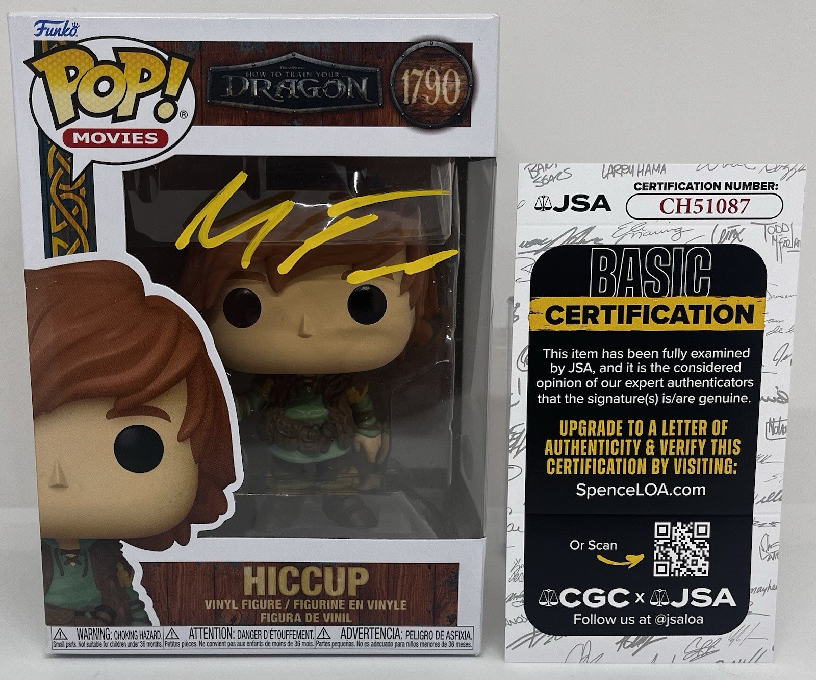 MASON THAMES SIGNED HICCUP POP FUNKO FIGURE HOW TO TRAIN YOUR DRAGON ...