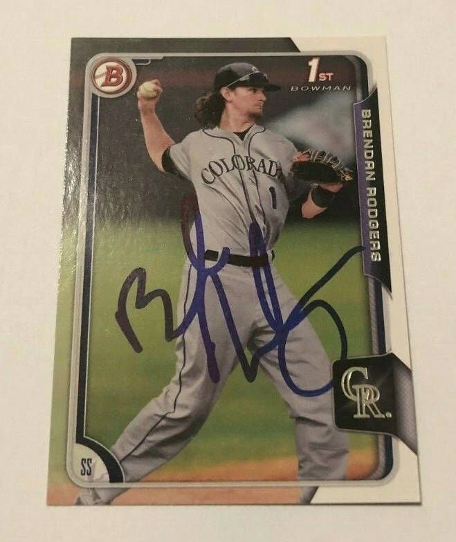BRENDAN RODGERS SIGNED 2015 BOWMAN DRAFT PROSPECT ROOKIE CARD AUTO ...
