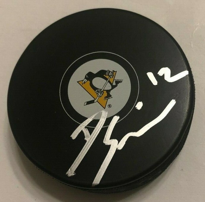 DOMINIK SIMON SIGNED PITTSBURGH PENGUINS HOCKEY PUCK W/ CASE COA ...