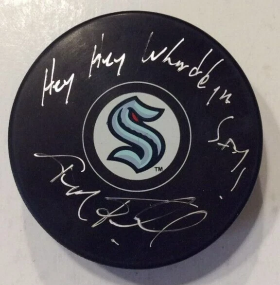 JOHN FORSLUND SIGNED SEATTLE KRAKEN HOCKEY PUCK W/ CASE COA | Autographia